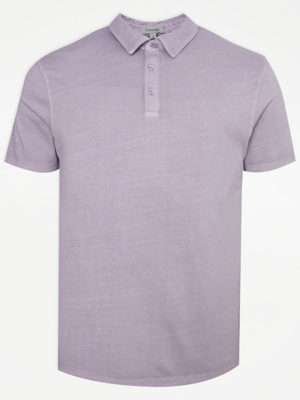 Lilac Garment Washed Polo Top | Men | George at ASDA