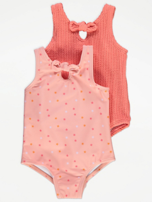 Bow Swimsuits 2 Pack | Baby | George at ASDA