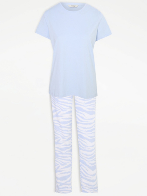 Light Blue Zebra Pyjamas Gift Set | Lingerie | George at ASDA