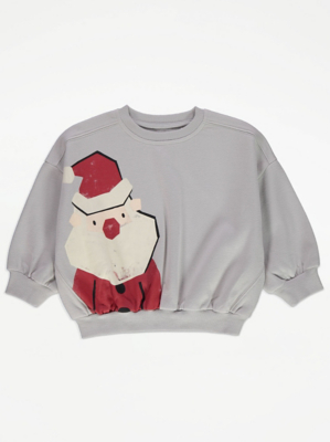 Christmas Grey Santa Oversized Sweatshirt | Kids | George at ASDA