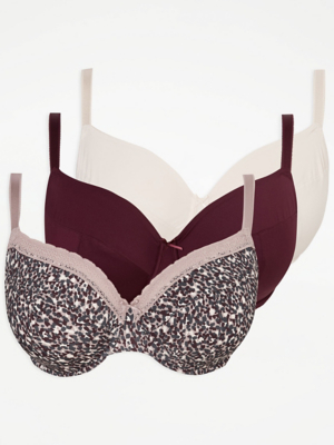 Pink Non Padded T-Shirt Bras 3 Pack | Lingerie | George at ASDA