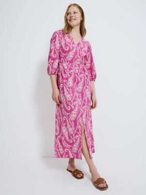 Purple Floral Paisley Tie Back Midi Dress | Women | George at ASDA