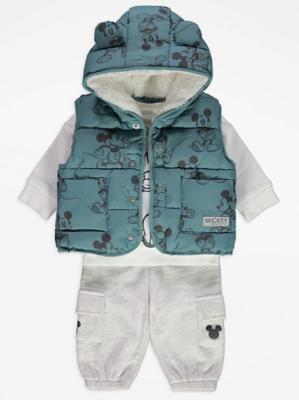 Disney Mickey Mouse Gilet Sweatshirt and Cargo Joggers Set | Baby ...