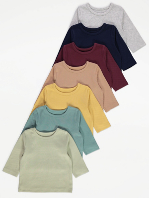 Ribbed Long Sleeve Tops 7 Pack | Baby | George at ASDA