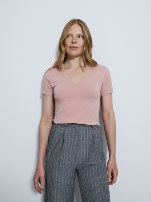 Pink Basic V Neck Top | Women | George at ASDA