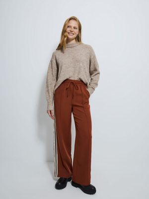 Rust Woven Side Stripe Wide Leg Trousers | Women | George at ASDA