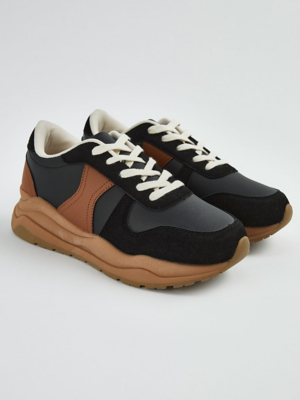 Black Retro Colour Block Chunky Trainers | Women | George at ASDA