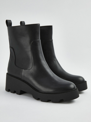 Black Chunky Panelled Ankle Boots | Women | George at ASDA