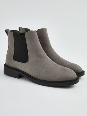 Wide Fit Grey Suedette Chelsea Boots | Women | George at ASDA