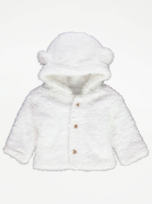 Fluffy Faux Fur Hooded Jacket | Baby | George at ASDA