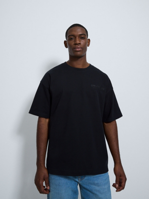 Black Unlimited Slogan Oversized T-Shirt | Men | George at ASDA