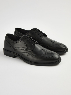 Black Leather Brogues | Men | George at ASDA