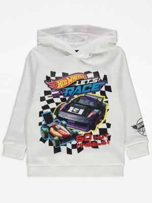 Hot Wheels White Let’s Race Hoodie | Kids | George at ASDA