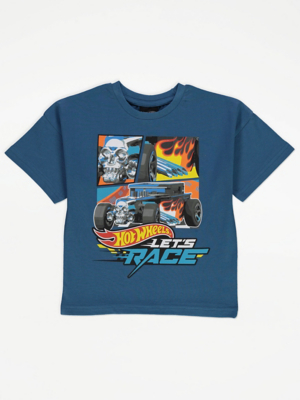 Hot Wheels Navy Let’s Race T-Shirt | Kids | George at ASDA