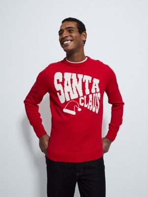 Christmas Santa Claus Santa Hat Red Jumper | Men | George at ASDA