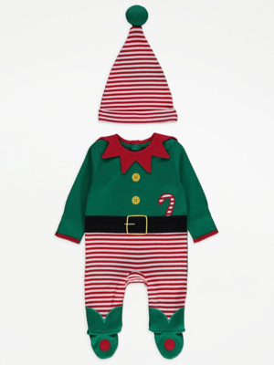 Christmas Elf Costume All In One and Hat Set | Baby | George at ASDA