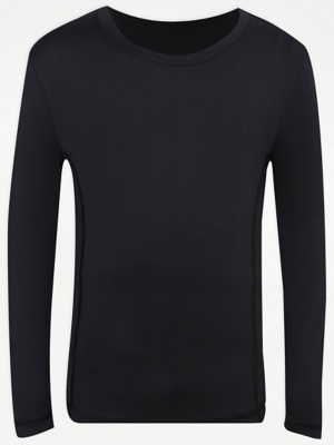 Black Base Layer Long Sleeve School Top | School | George at ASDA