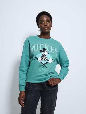 Disney Mickey Mouse Jade Green Slogan Sweatshirt | Women | George at ASDA