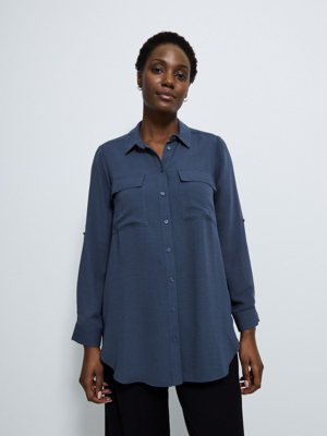 Slate Blue Longline Utility Shirt | Women | George at ASDA