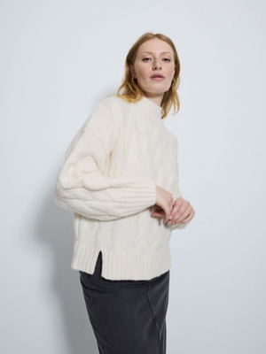 Cable Knitted Funnel Neck Jumper | Women | George at ASDA