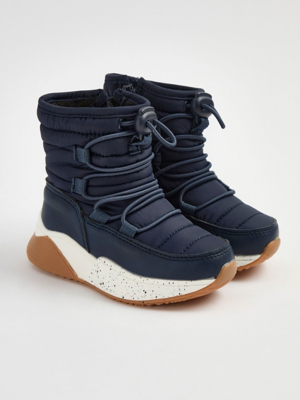 Navy Toggle Borg Lined Snow Boots | Kids | George at ASDA