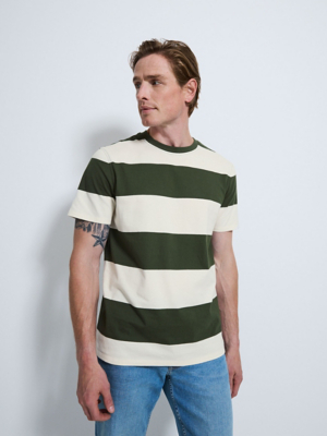 Green Chunky Striped T-Shirt | Men | George at ASDA
