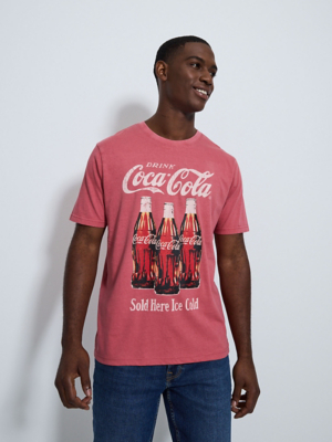 Red Coca Cola Washed T-Shirt | Men | George at ASDA
