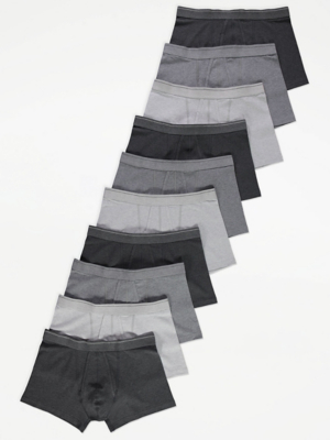 Grey A-Front Trunks 10 Pack | Men | George at ASDA