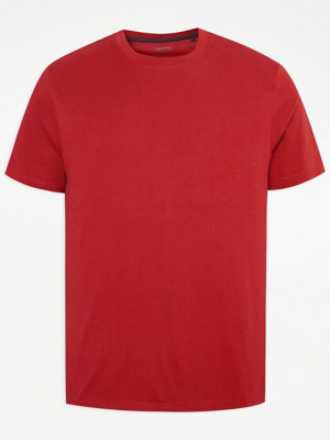 Red Plain Crew Neck T-Shirt | Men | George at ASDA