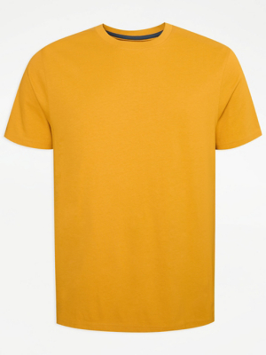 Mustard Yellow Crew Neck T-Shirt | Men | George at ASDA