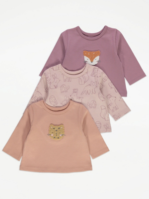 Pink Animal Long Sleeve Tops 3 Pack | Baby | George at ASDA