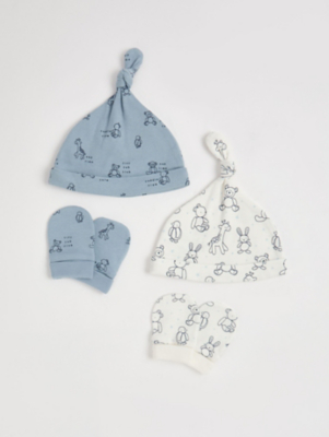 Animal Newborn Hats and Scratch Mitts Set 2 Pack | Baby | George at ASDA