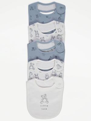 Animal Cuddle Crew Little Love Bibs 5 Pack | Baby | George at ASDA