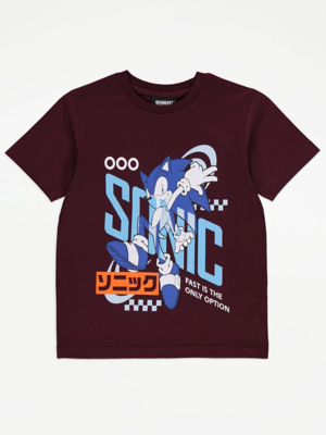 Sonic The Hedgehog Burgundy T-Shirt | Kids | George at ASDA