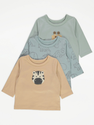 Animal Long Sleeve Tops 3 Pack | Baby | George at ASDA