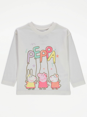 Peppa Pig Cream Party Balloon Long Sleeve Top | Kids | George at ASDA
