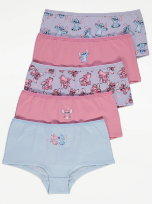 Disney Lilo and Stitch Pink Shorts 5 Pack | Kids | George at ASDA