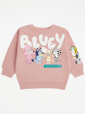 Bluey Pink Character Hooray Sequin Sweatshirt | Kids | George at ASDA