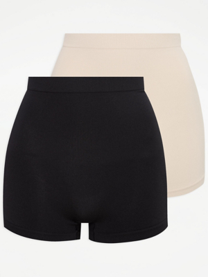 Multi Seam Free Short Ribbed Control Briefs 2 Pack | Lingerie | George ...