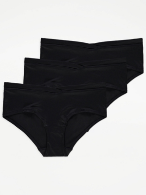 Black Supersoft Short Knickers 3 Pack | Lingerie | George at ASDA