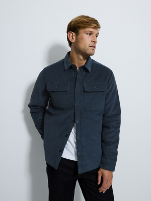 Navy Corduroy Quilted Pocket Shacket | Men | George at ASDA