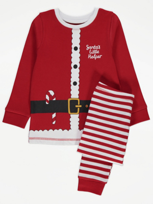 Christmas Red Santa’s Little Helper Long Sleeve Pyjamas | Kids | George ...