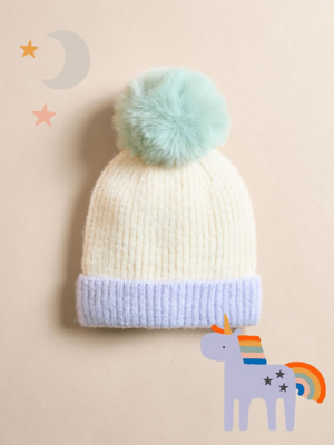Little Angels Colour Block Knitted Bobble Hat | Baby | George at ASDA