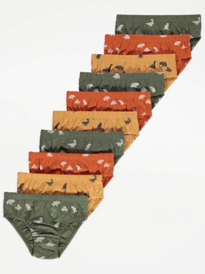 Khaki Dinosaur Briefs 10 Pack | Kids | George at ASDA
