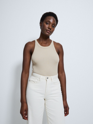 Stone Ribbed Halter Neck Vest | Women | George at ASDA