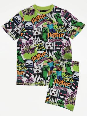 Minecraft Creepers Print Pyjamas | Kids | George at ASDA