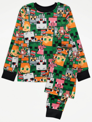 Minecraft Fleece Long Sleeve Pyjamas | Kids | George at ASDA