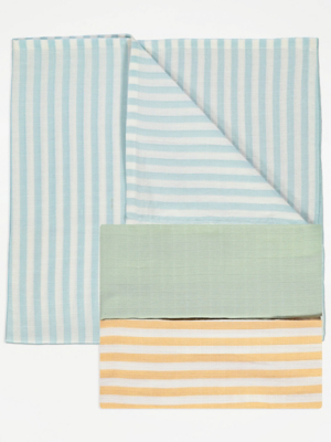 Stripe Muslin Squares 3 Pack | Baby | George at ASDA