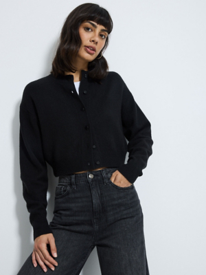 Black Cropped Crew Neck Cardigan | Women | George at ASDA
