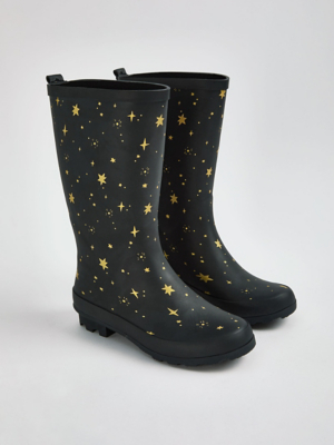 Black Celestial Star Wellington Boots | Kids | George at ASDA